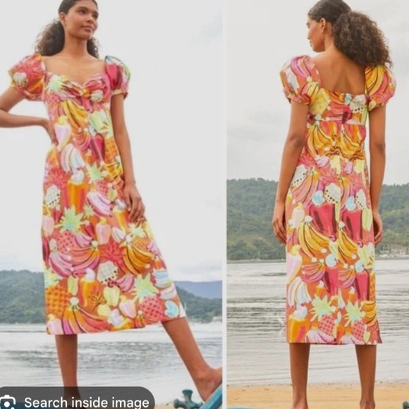 FARM Rio | Dresses | Farm Rio Colourful Midi Fruit Salad Dress | Poshmark
